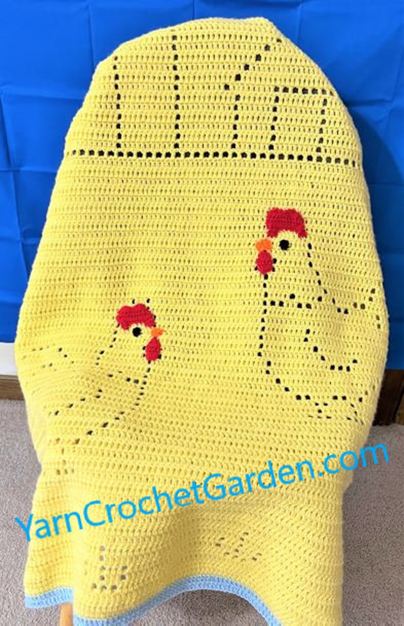 Farm Animal Filet Blanket Crochet Pattern Chicken Rooster - Etsy