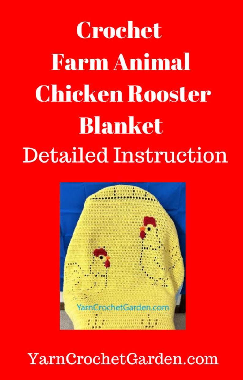 Farm Animal Filet Blanket Crochet Pattern Chicken Rooster - Etsy