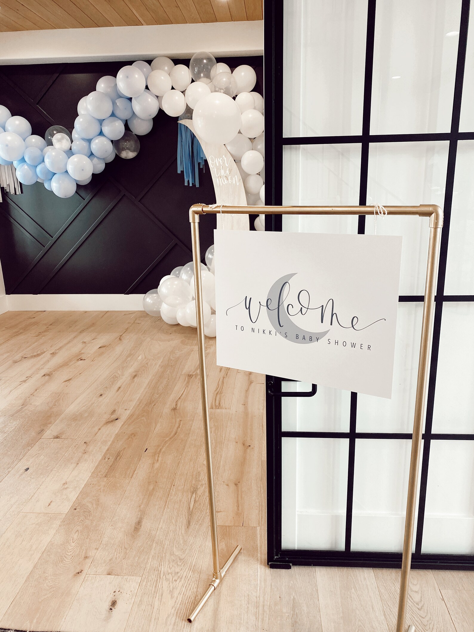 MOON and STARS | WELCOME Party Sign | Over the Moon | Baby Shower ...
