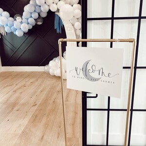 MOON and STARS | WELCOME Party Sign | Over the Moon | Baby Shower ...