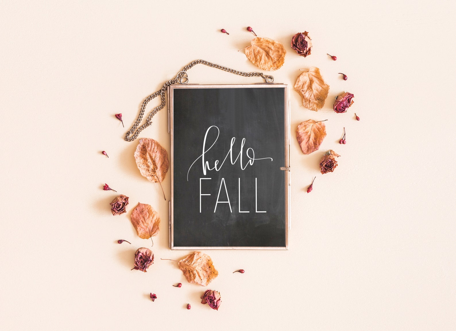 FALL HELLO Fall Chalkboard Print Fall Calligraphy Sign - Etsy