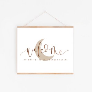 MOON and STARS | WELCOME Party Sign | Over the Moon | Baby Shower ...