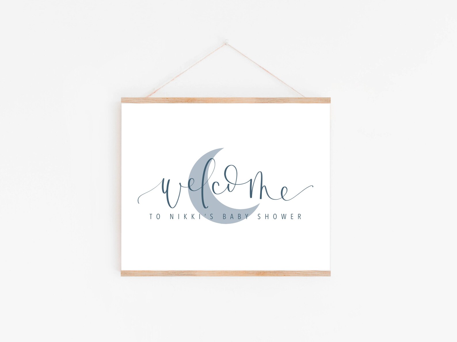 MOON and STARS | WELCOME Party Sign | Over the Moon | Baby Shower ...