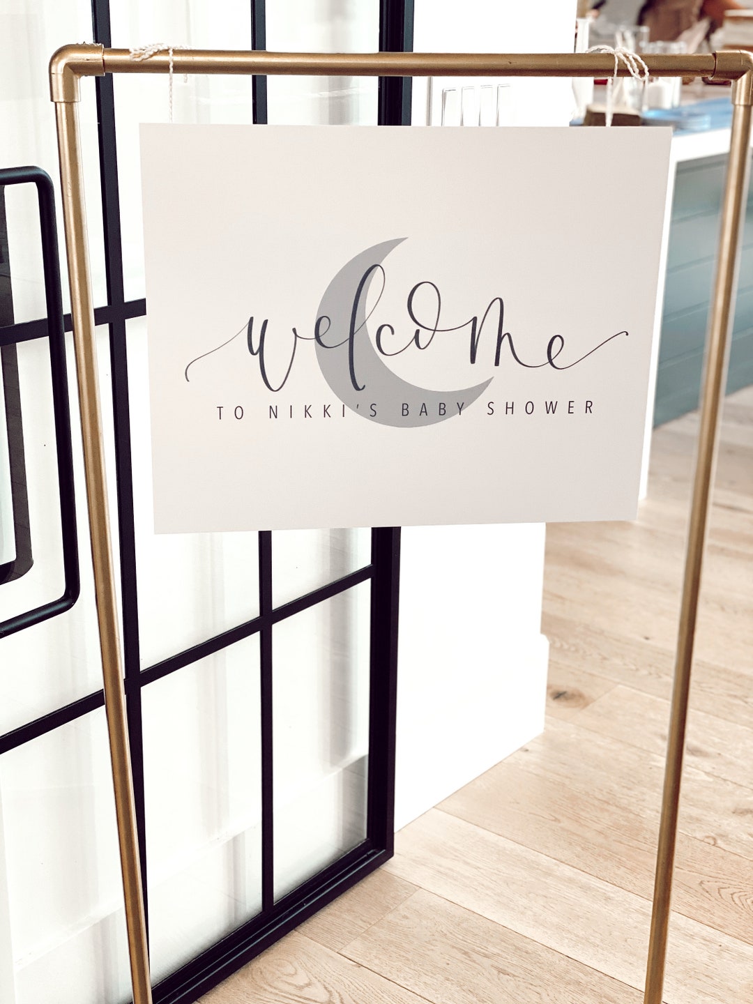MOON and STARS | WELCOME Party Sign | Over the Moon | Baby Shower ...