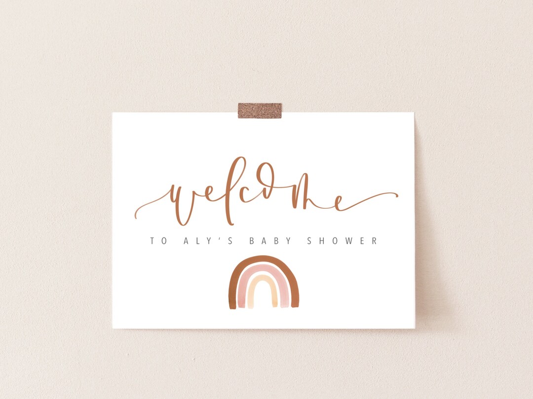 RAINBOW WELCOME Sign, Rainbow Baby Shower, Modern Boho, Kids Birthday ...