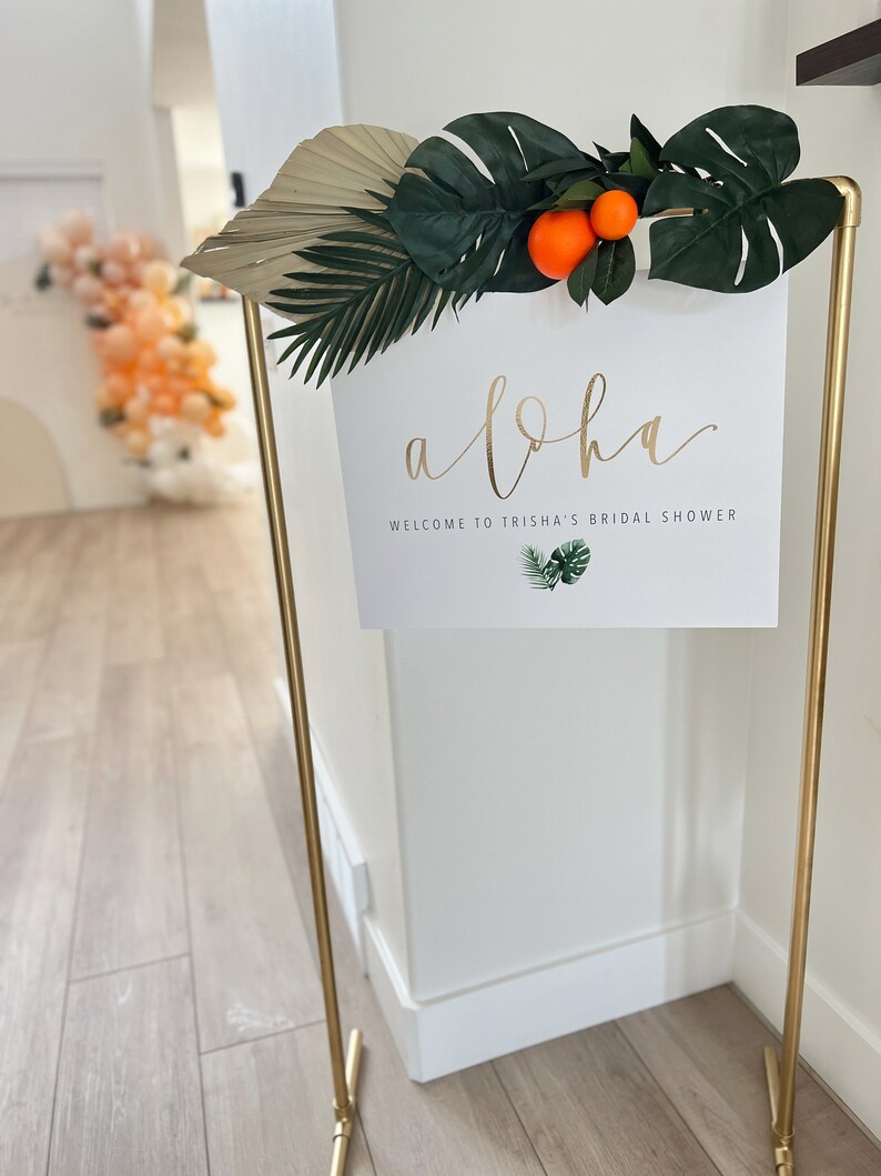 TROPICAL ALOHA WELCOME Party Sign Tropical Shower - Etsy