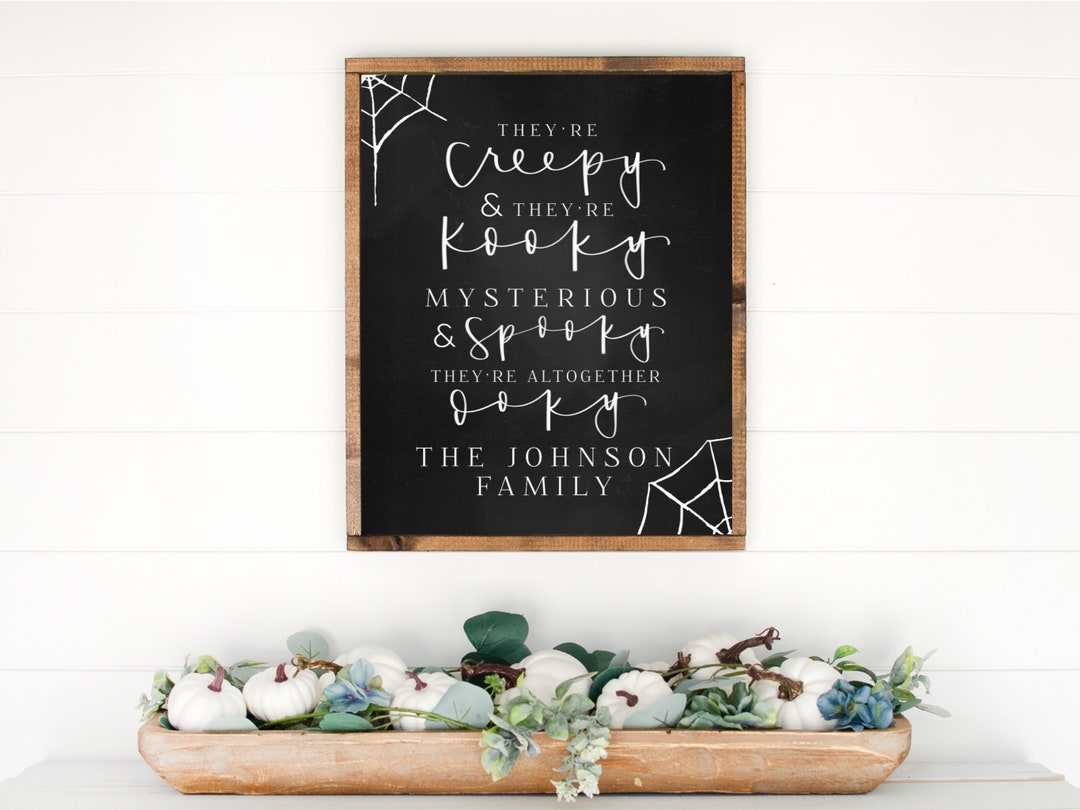 HALLOWEEN | Addams Family Personalized Print | Last Name | Fall Print ...