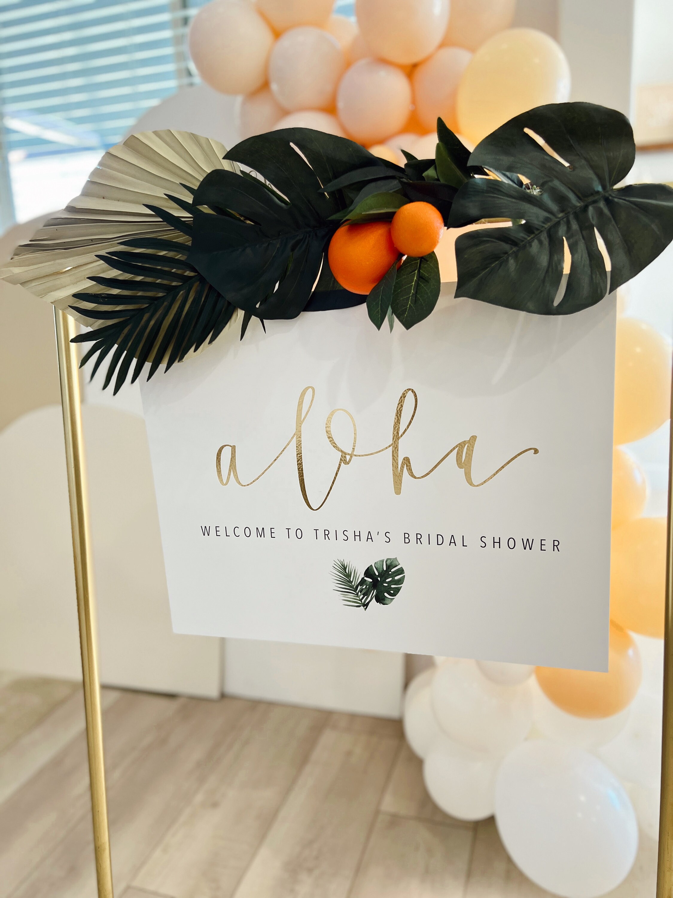 TROPICAL ALOHA WELCOME Party Sign Tropical Shower - Etsy