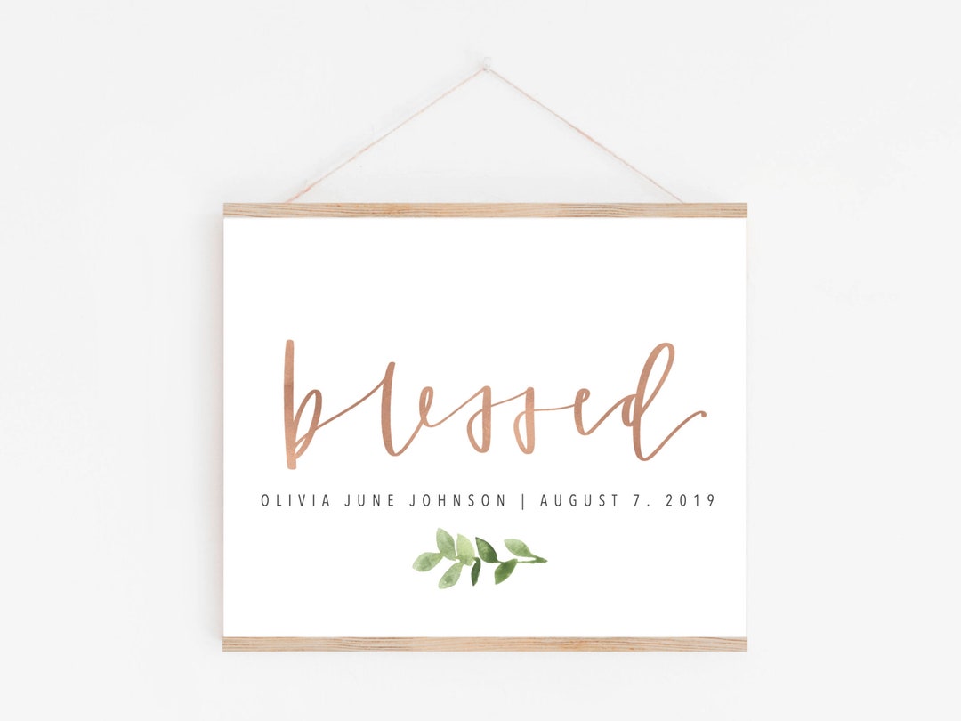 BLESSED Baby Sign | BABY Blessing | Digital | Newborn | Blessing Day ...