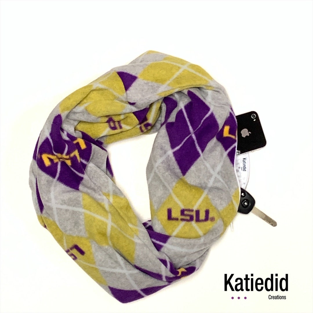LSU Louisiana State University Tigers Fleece Infinity Scarf With Zipper ...
