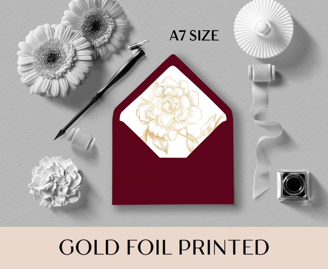 Envelope Liners Foiled and Shipped Foil Leaves A7 Envelope Inserts in ...