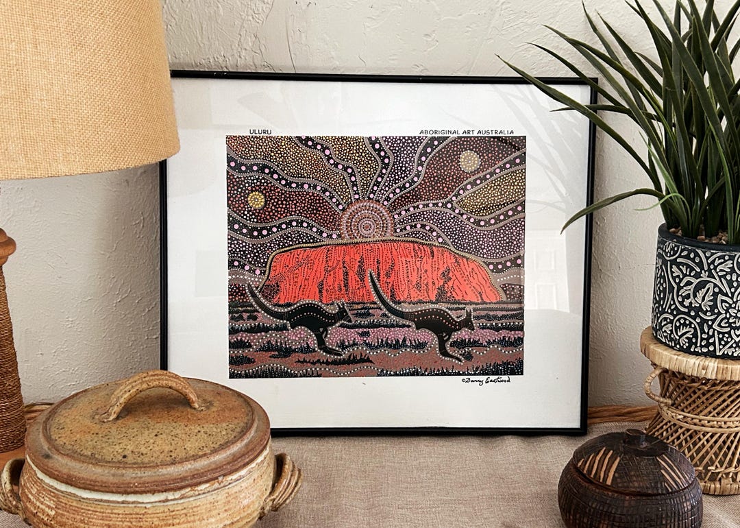 Uluru Australian Aboriginal Art Danny Eastwood Framed - Etsy