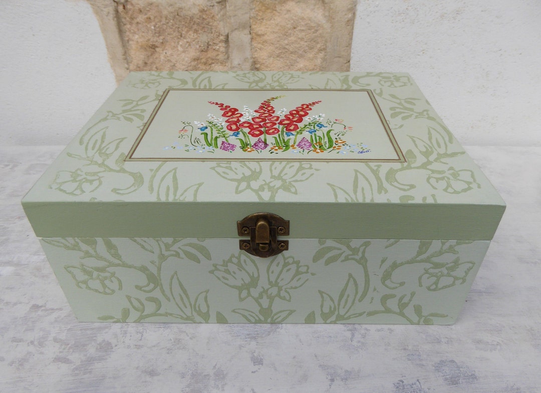 Hand Painted Storage Box - Etsy UK