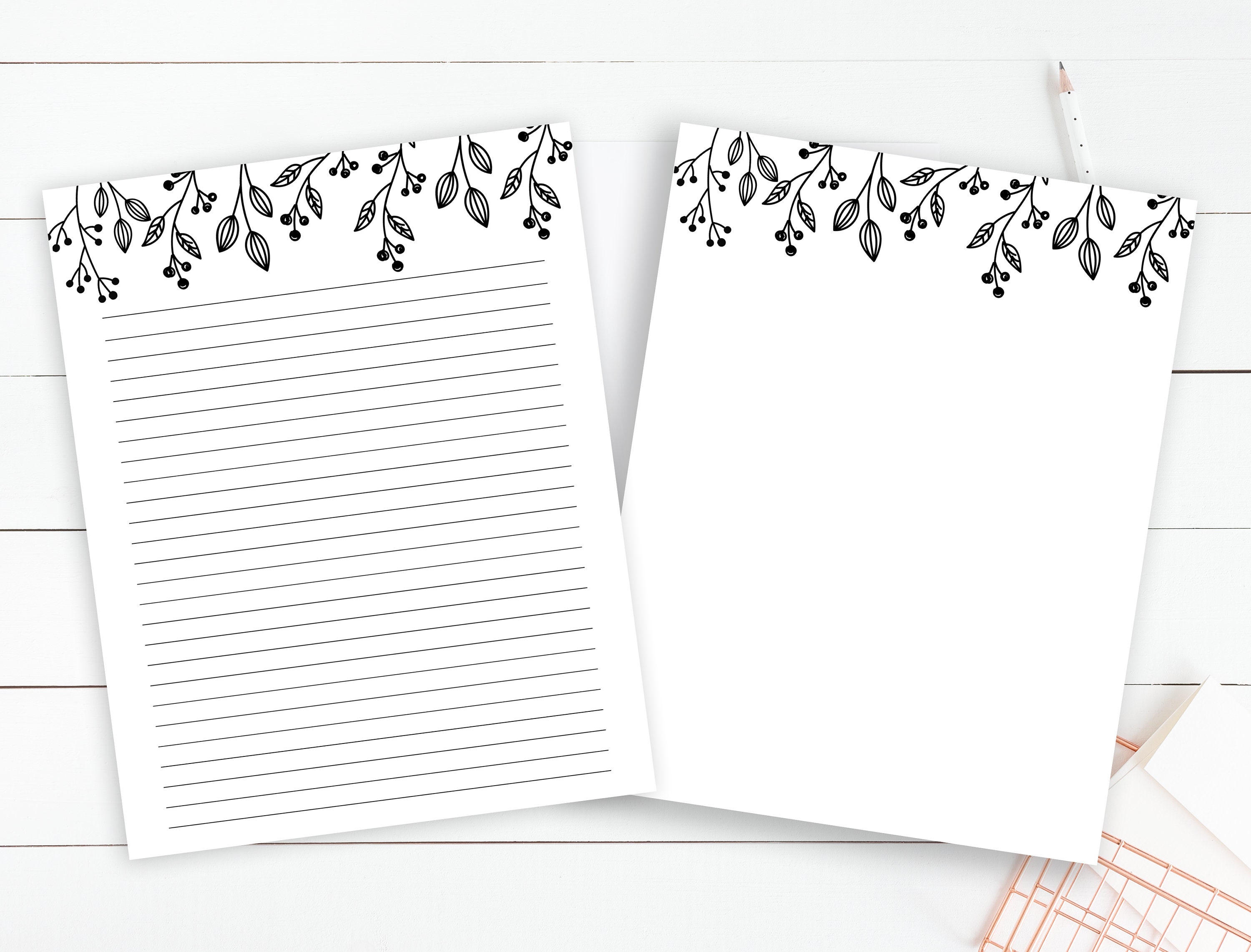 Printable Stationery Black And White