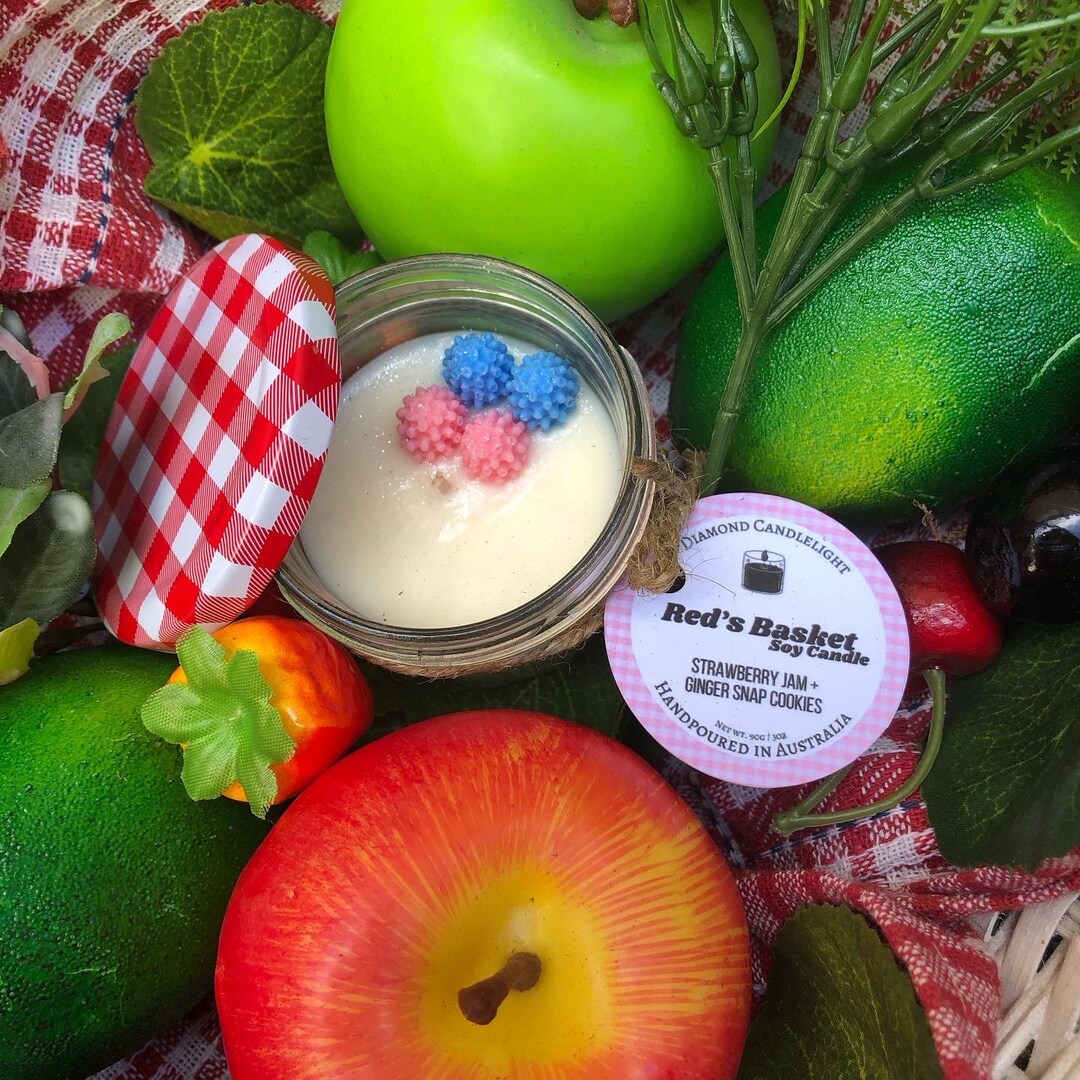 Little Red Riding Hood “red's Basket” 90g Soy Candle | Gingham ...