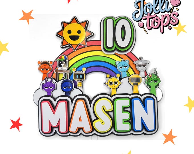 Sprunki Character Inspired Cake Topper - Birthday Cake Center Peice ...