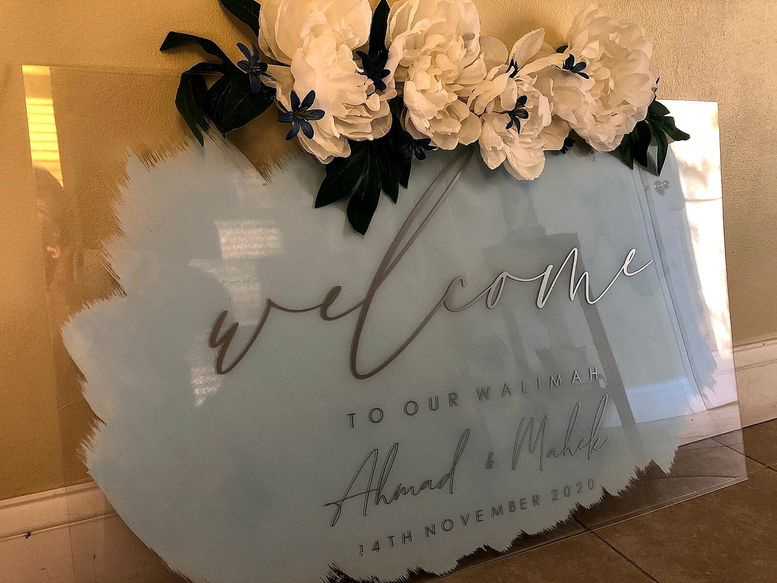 Custom Personalized Wedding Welcome Sign, Calligraphy Wedding Sign ...