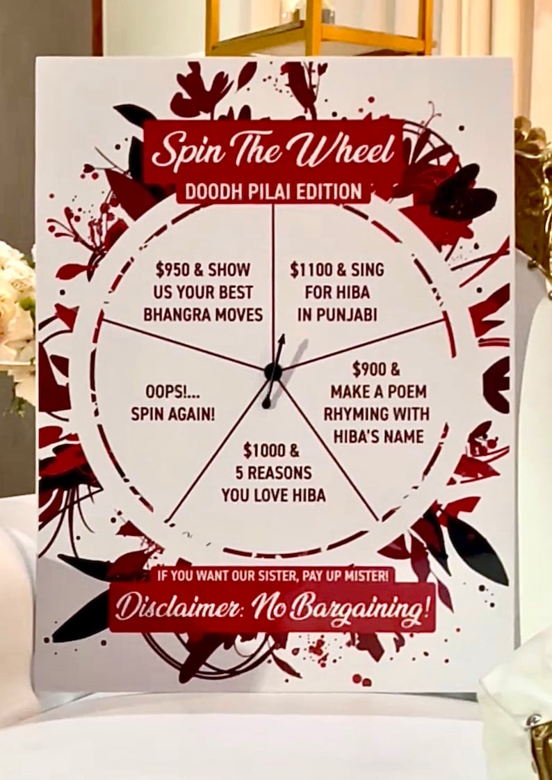 Wedding Spin the Wheel - Etsy