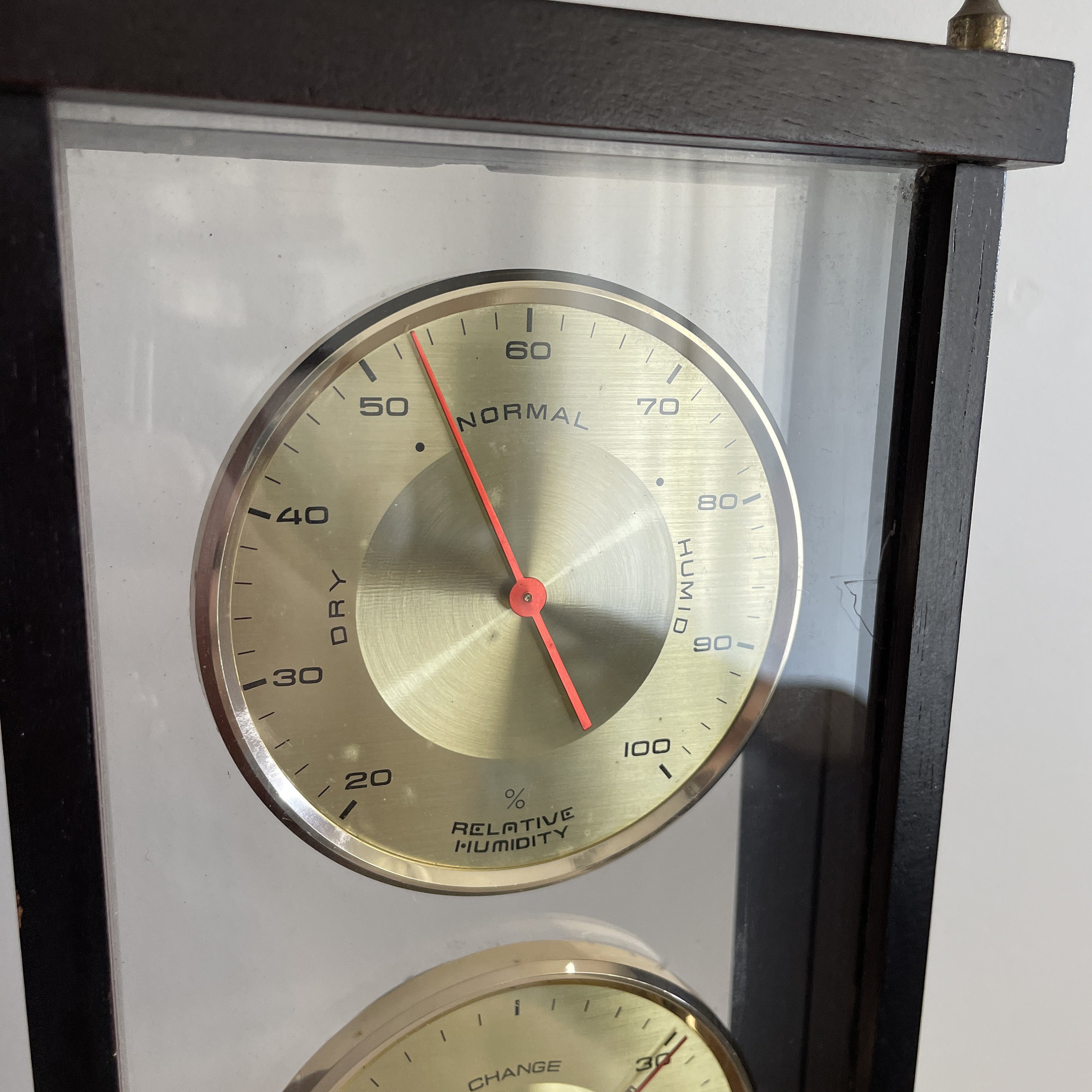 Vintage JASON WEATHER STATION Thermometer Barometer Hydrometer Dark ...