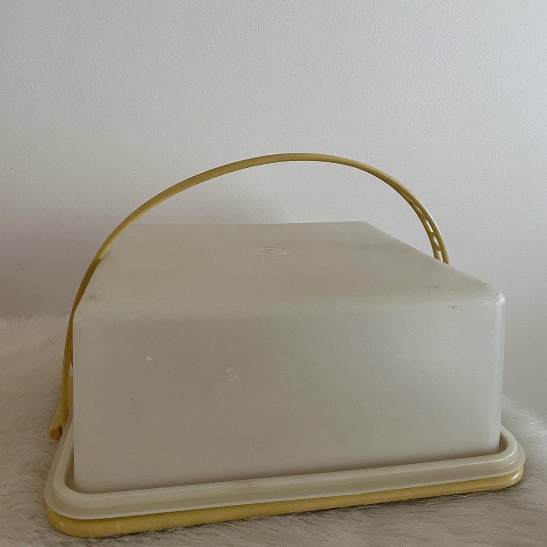 Vintage Tupperware Large Square Cake Carrier Taker Harvest Gold With ...