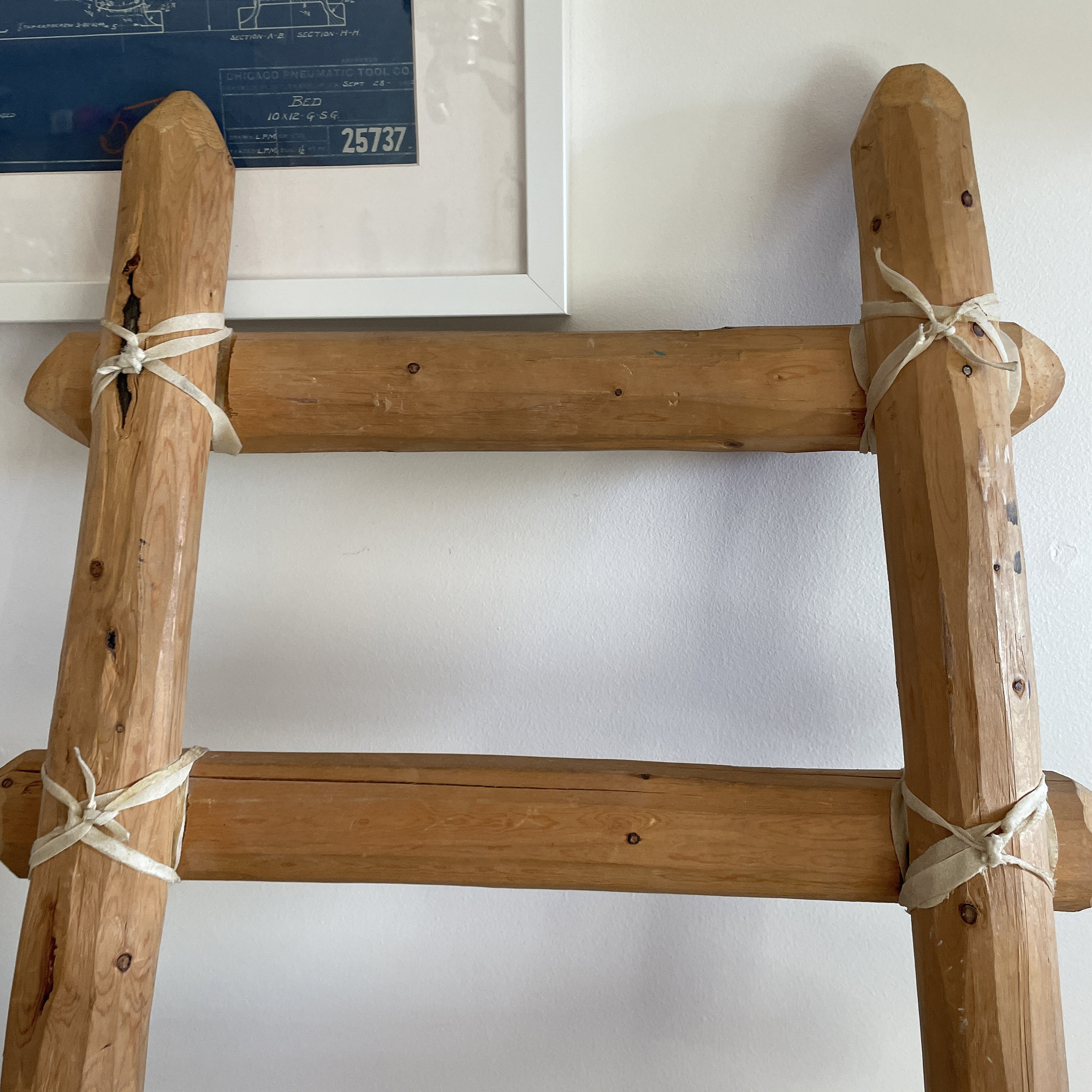Vintage Southwest Wooden Ladder W/ Rawhide Ties. Shelf or Mantle Size ...