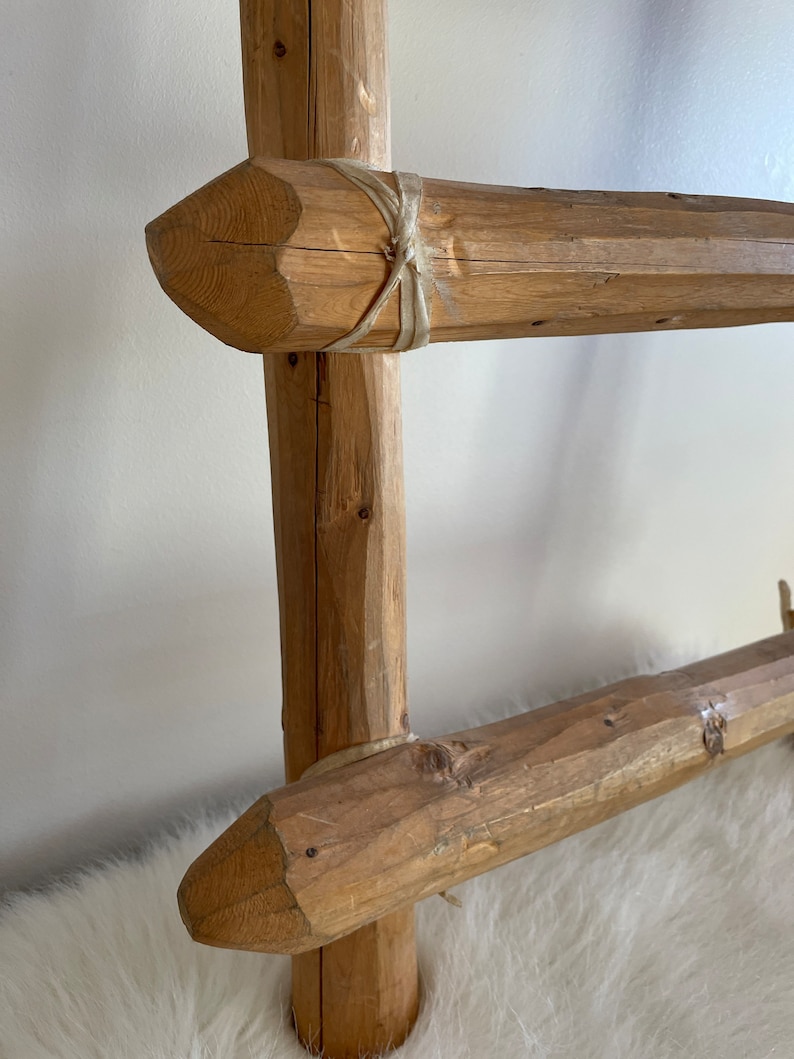 Vintage Southwest Wooden Ladder W/ Rawhide Ties. Shelf or Mantle Size ...