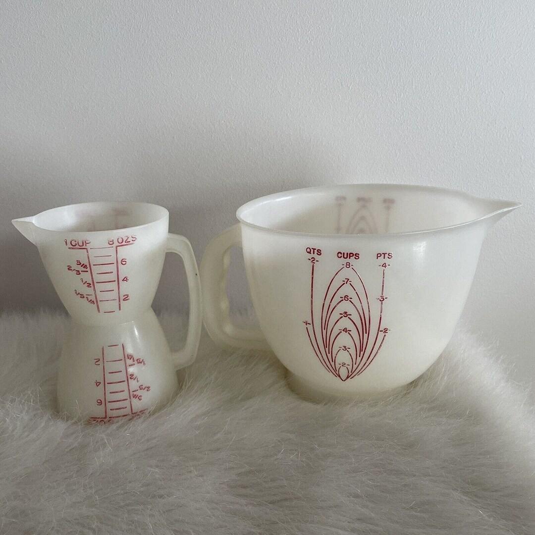 Tupperware Wet Dry 8 Oz Double Measuring Cup 860 Red Letter Vintage Set ...