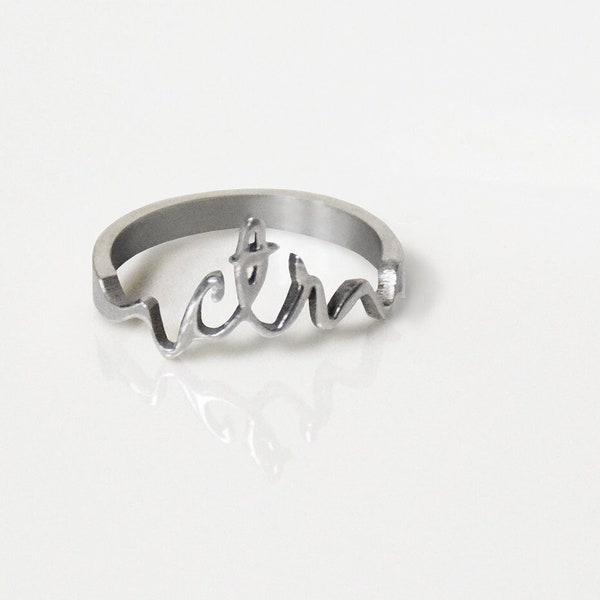 Cursive Name Ring - Etsy