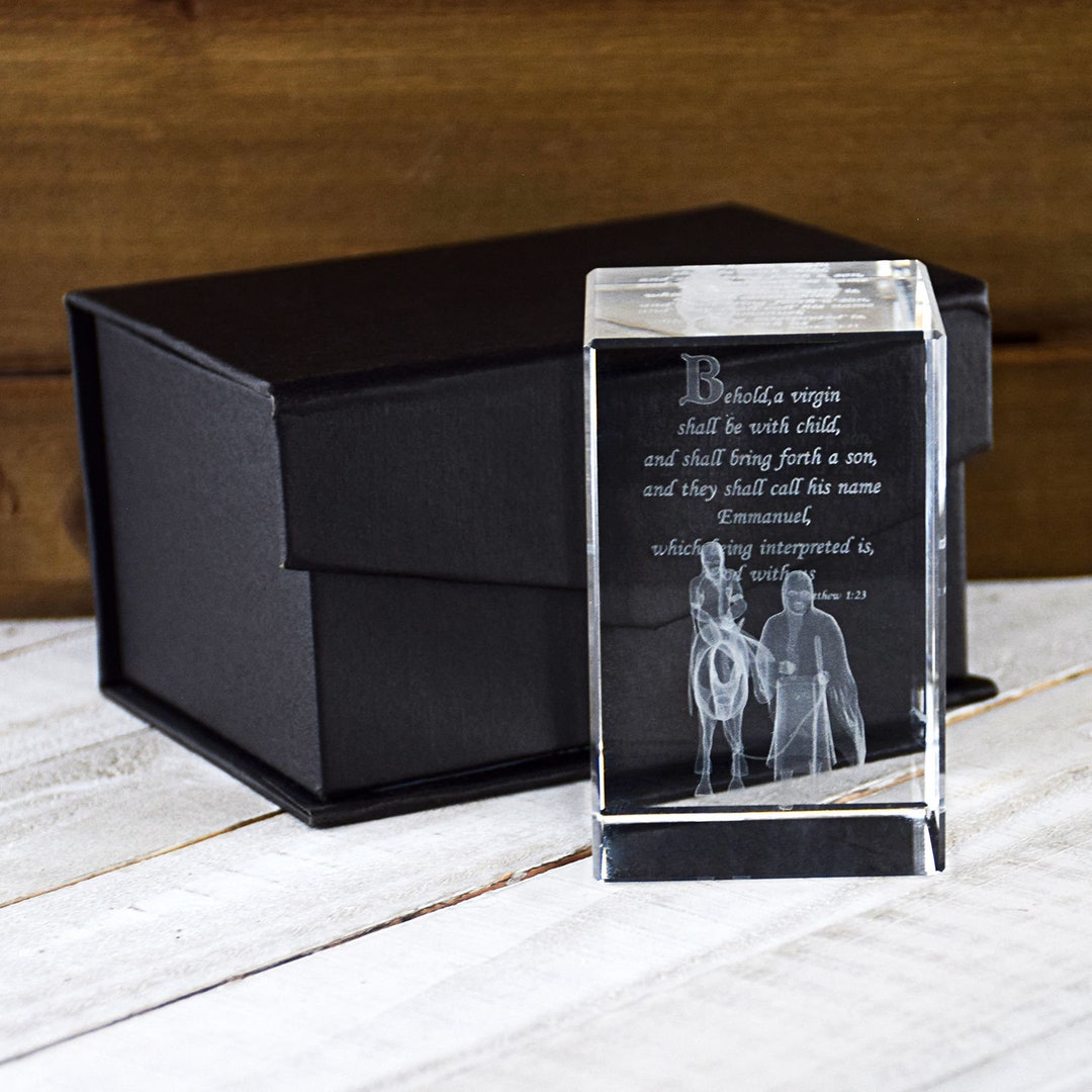 Journey to Bethlehem Laser Engraved Crystal Cube by Ringmasters - Etsy