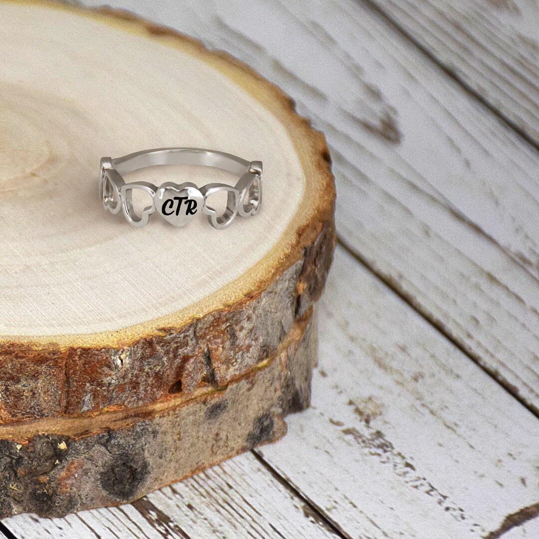 Juliette Heart CTR Ring Silver Band With Hearts Choose the Right ...