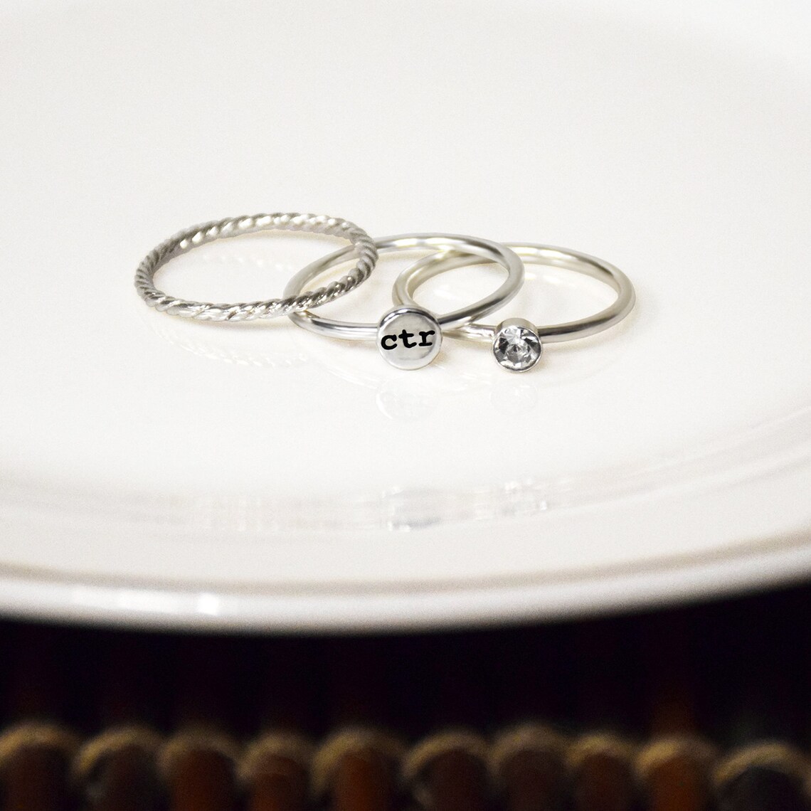 Stackable CTR Ring Shimmer Round CTR Ring Round Stone Ring | Etsy