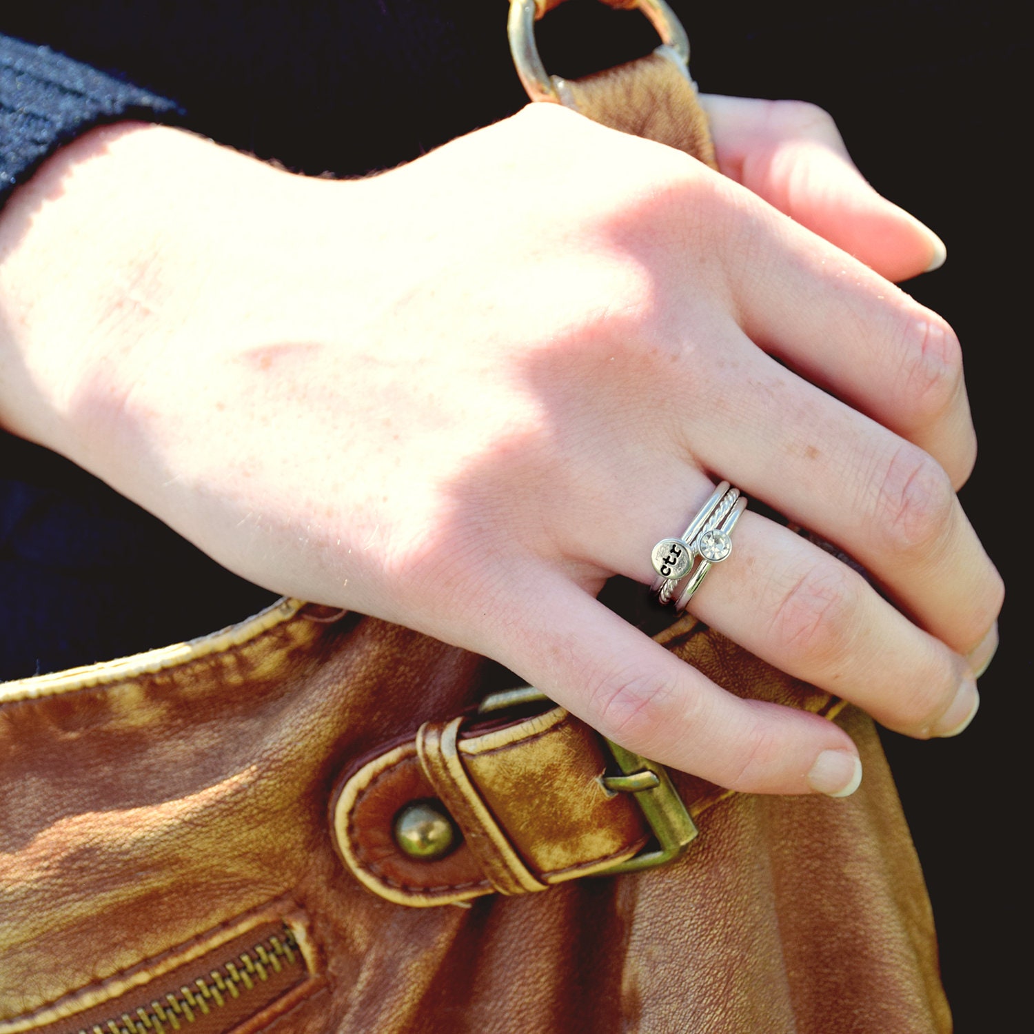 Stackable CTR Ring Shimmer Round CTR Ring Round Stone Ring - Etsy