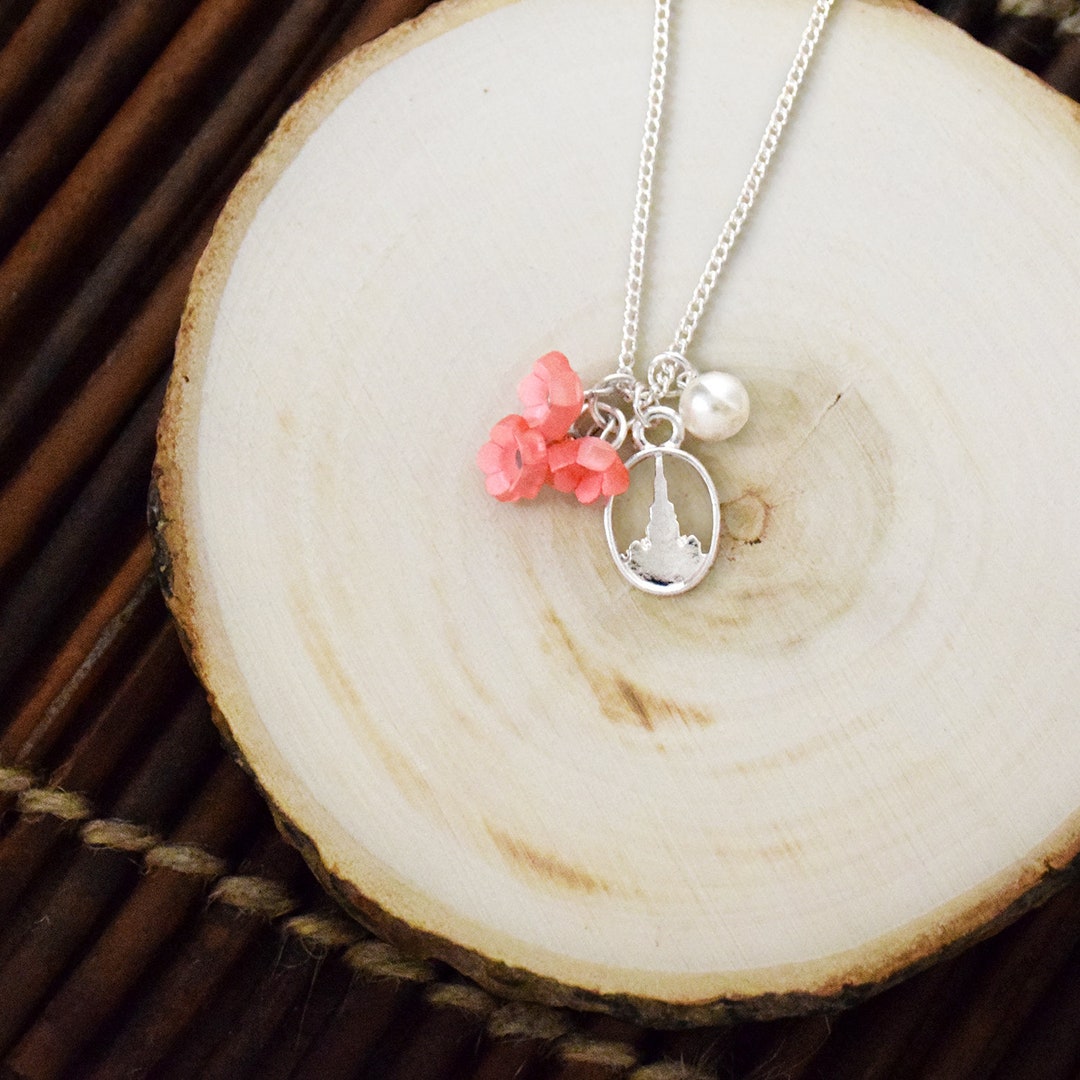 Latter Day Saints Temple Necklace With Blossoms the Temple is a Holy ...