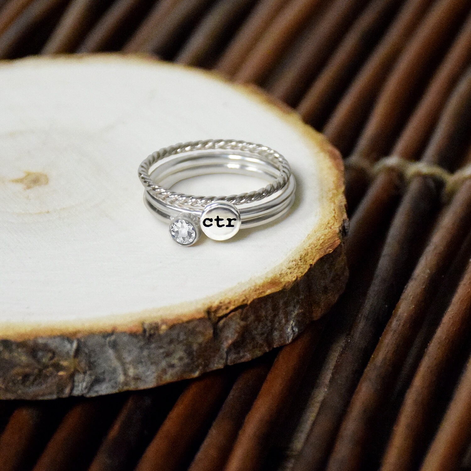 Stackable CTR Ring Shimmer Round CTR Ring Round Stone Ring - Etsy
