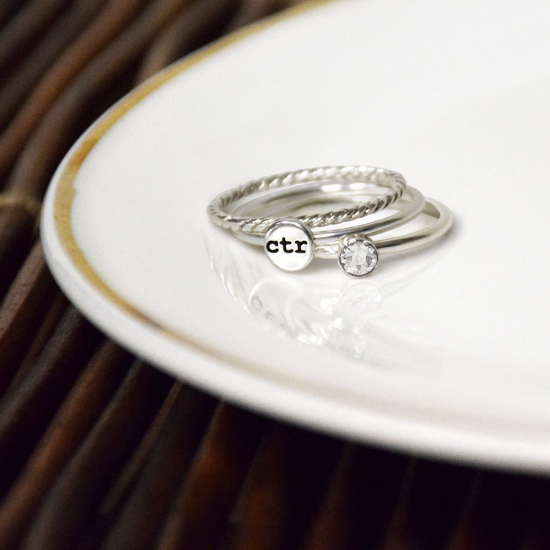Stackable CTR Ring Shimmer Round CTR Ring Round Stone Ring - Etsy