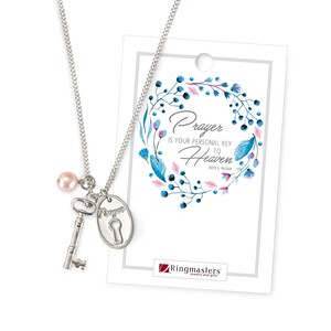 Key Charm Necklace Prayer is Your Personal Key to Heaven Silver Finish ...
