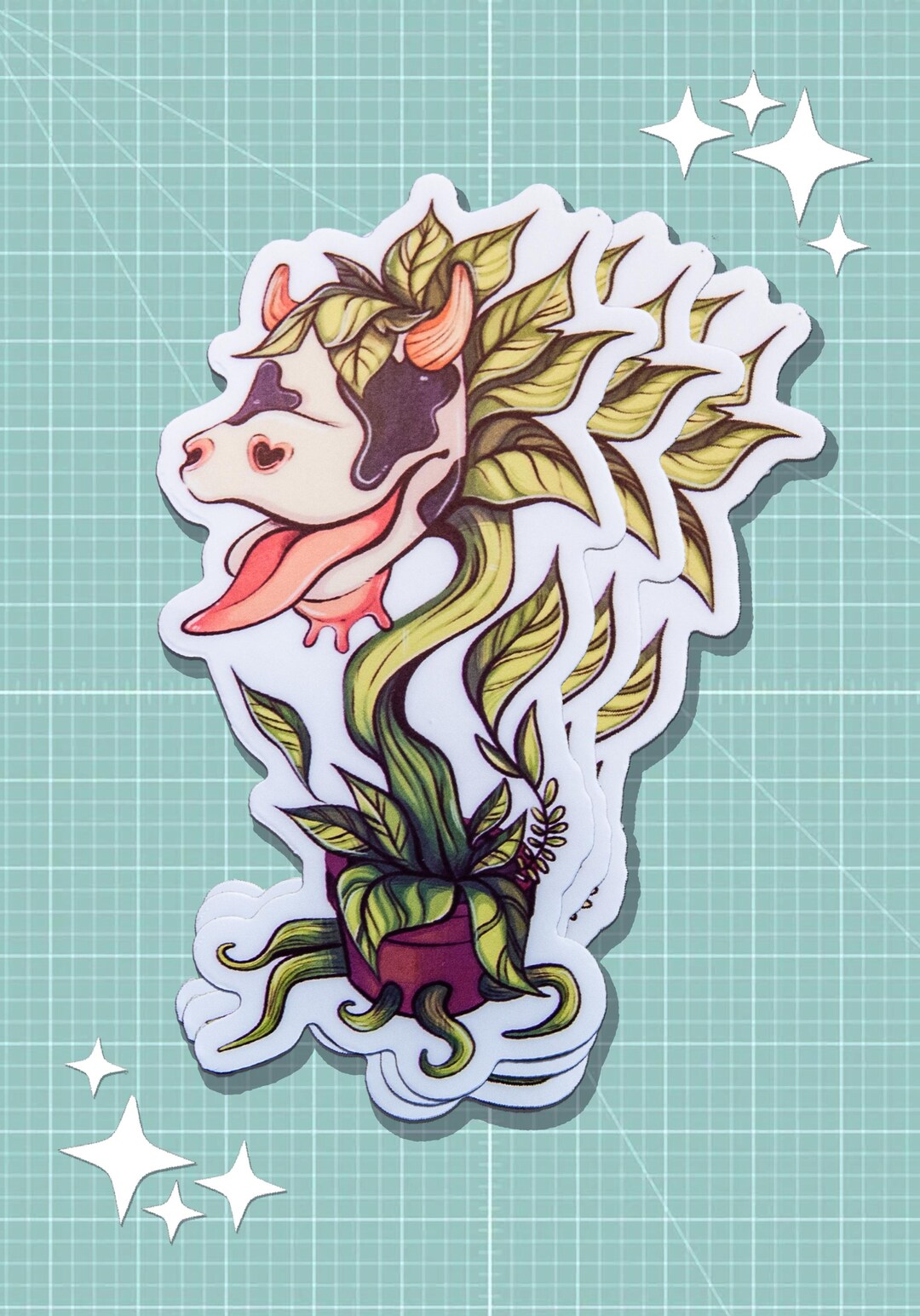 Sims Cow Plant Sticker - Etsy