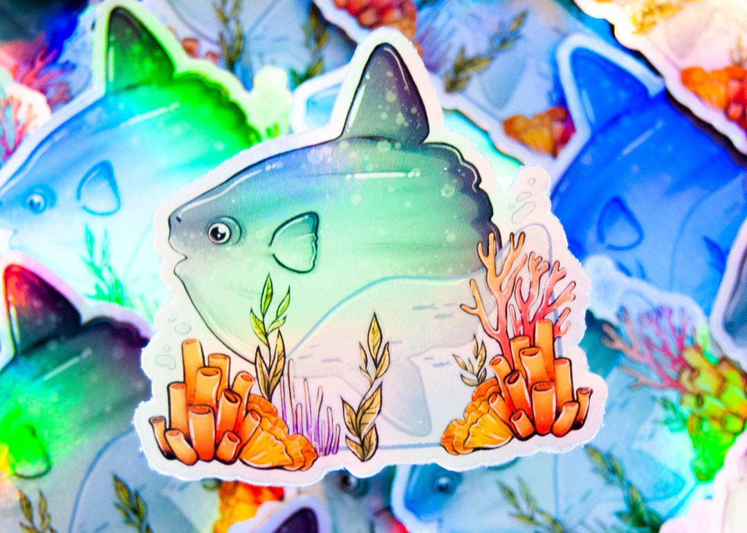 Ocean Sunfish Holographic Sticker - Etsy