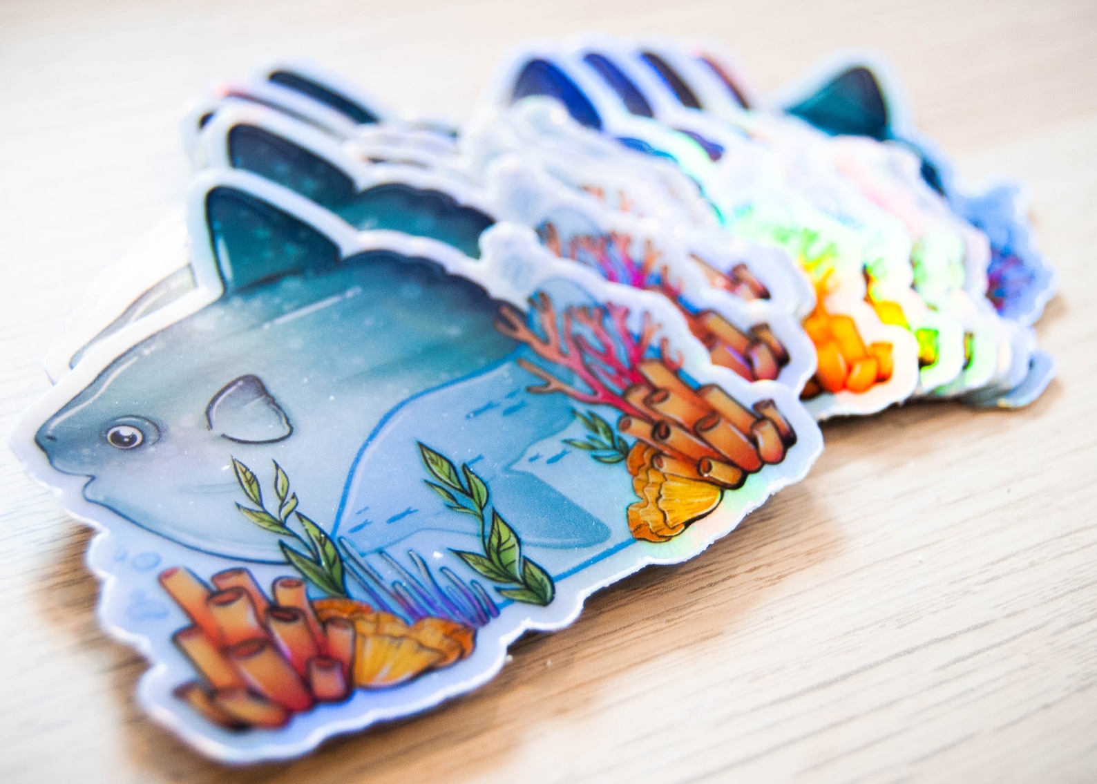 Ocean Sunfish Holographic Sticker | Etsy