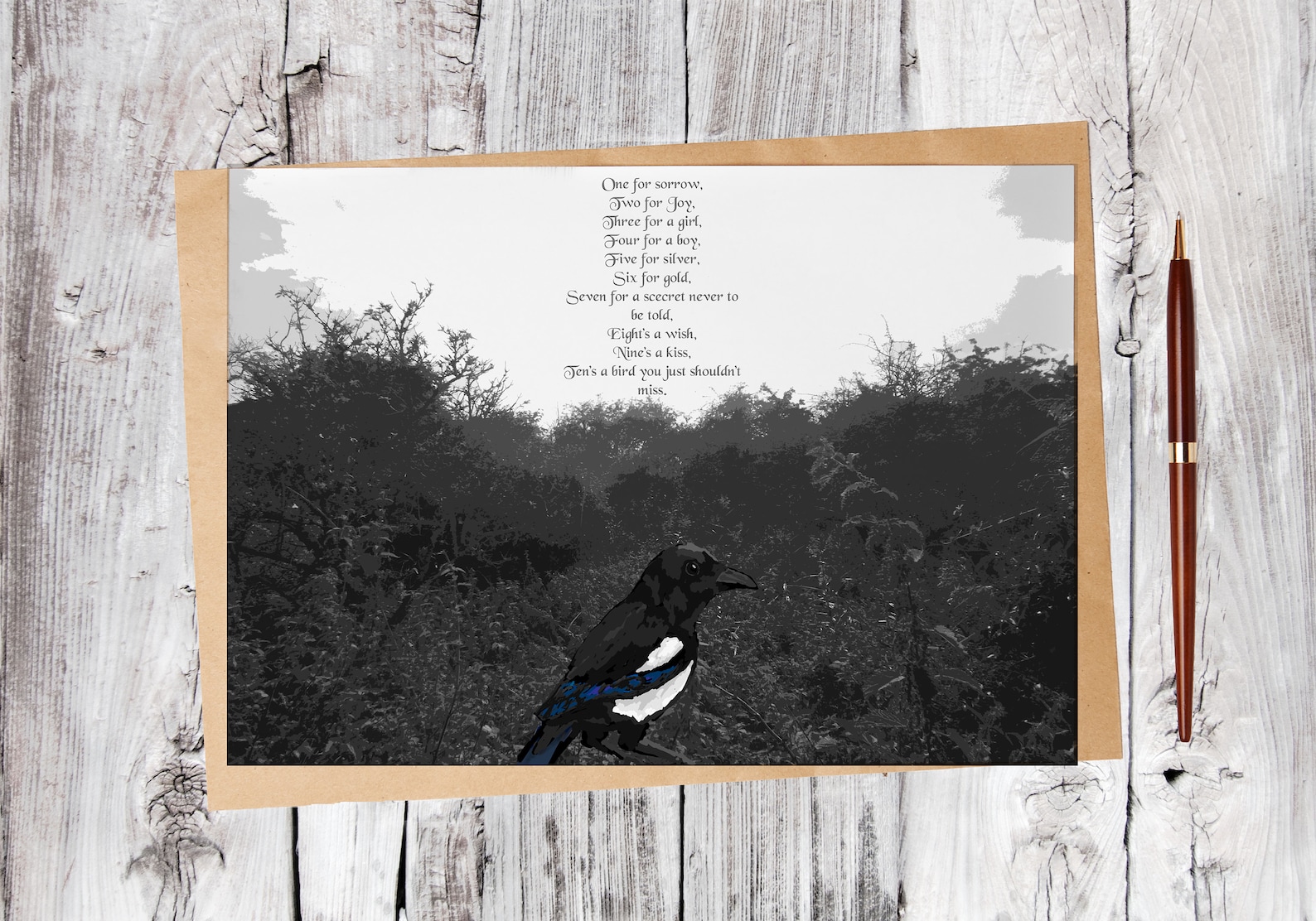 One For Sorrow Magpie Folk Rhyme/Poem Art Print Magpie Art | Etsy