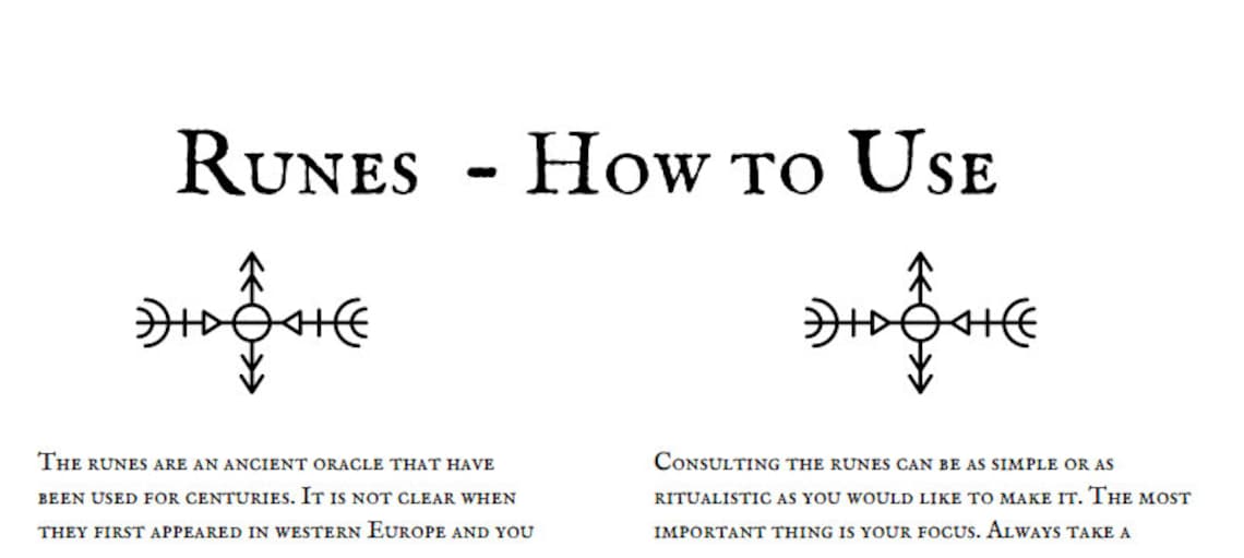 Runes, Meaning, Printable, PDF, Black and White and Full Colour ...