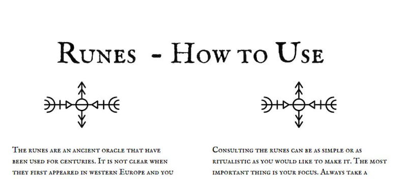 Runes Meaning Printable PDF Black and White and Full - Etsy