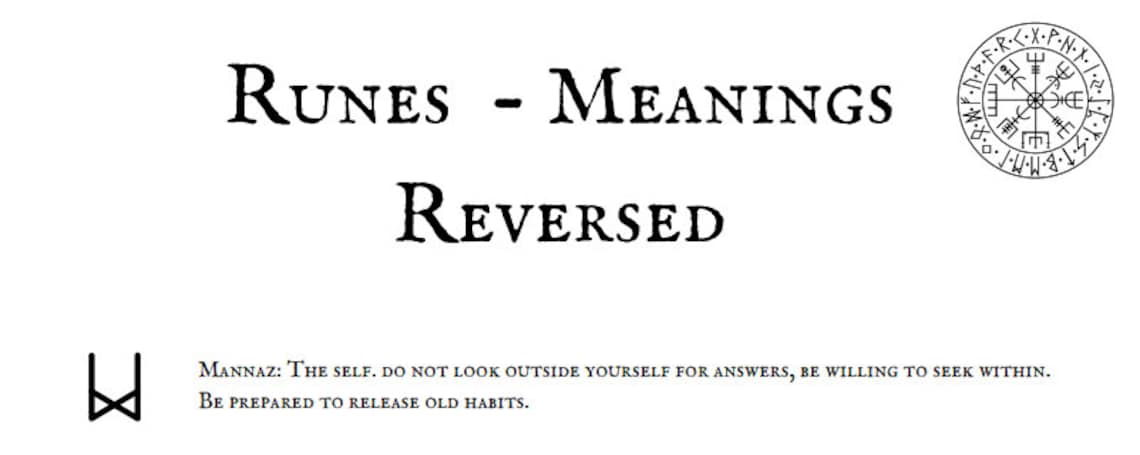 Runes, Meaning, Printable, PDF, Black and White and Full Colour ...