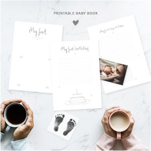 Baby Book Template Printable, Baby Memory Book Print, Baby Keepsake PDF ...