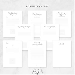 Baby Book Template Printable, Baby Memory Book Print, Baby Keepsake PDF ...