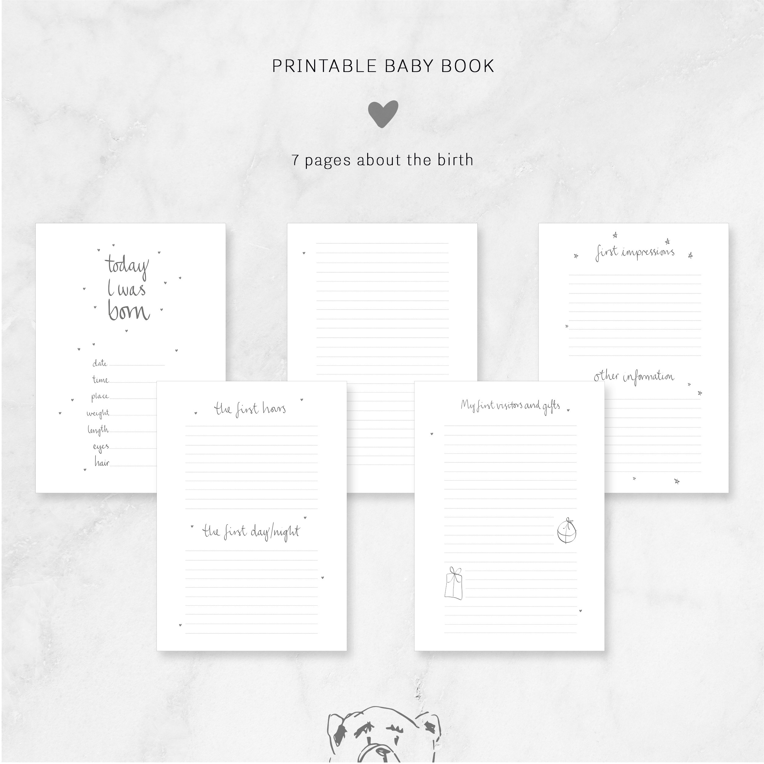 Baby Book Template Printable Baby Memory Book Print Baby - Etsy UK