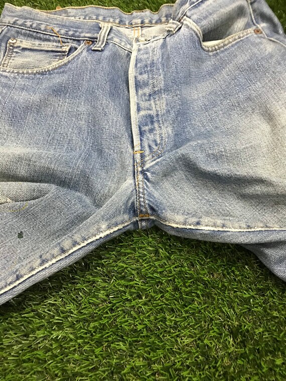 Vintage 70s Levis 501 Small E Selvedge Painted Distressed Vintage 70s Levis 501 Small E Selvedge Painted Distressed