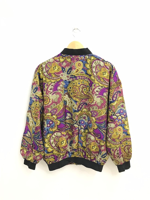 Rare!! Vintage Robert Stock Silk Paisley Floral Bombe… - Gem