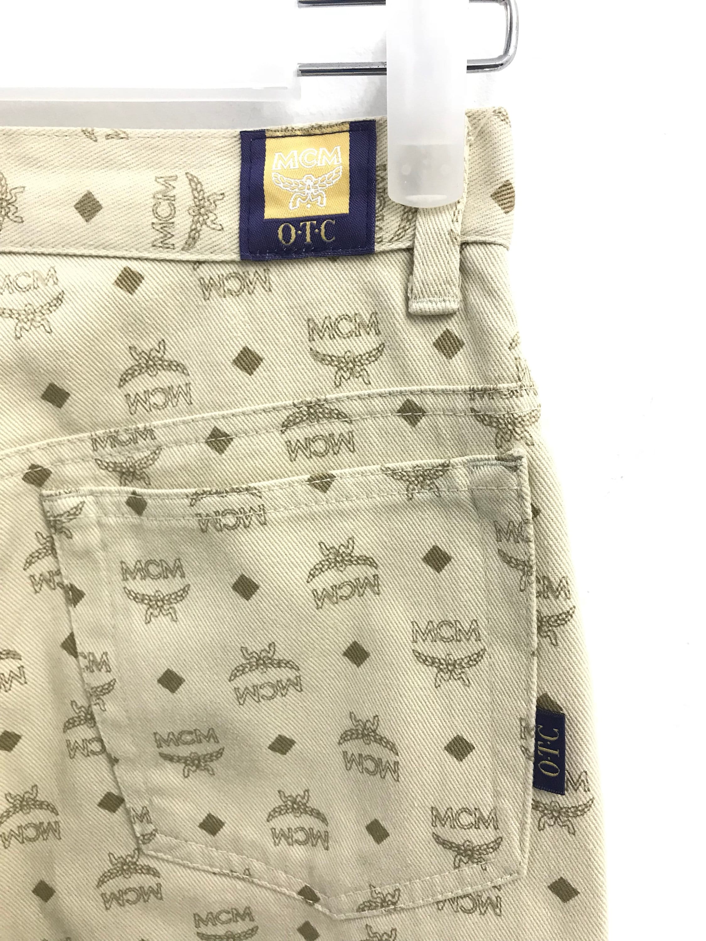 Vintage MCM O.T.C Fullprint Monogram Zipper Pants..luxury Vintage MCM O.T.C Fullprint Monogram Zipper Pants..luxury
