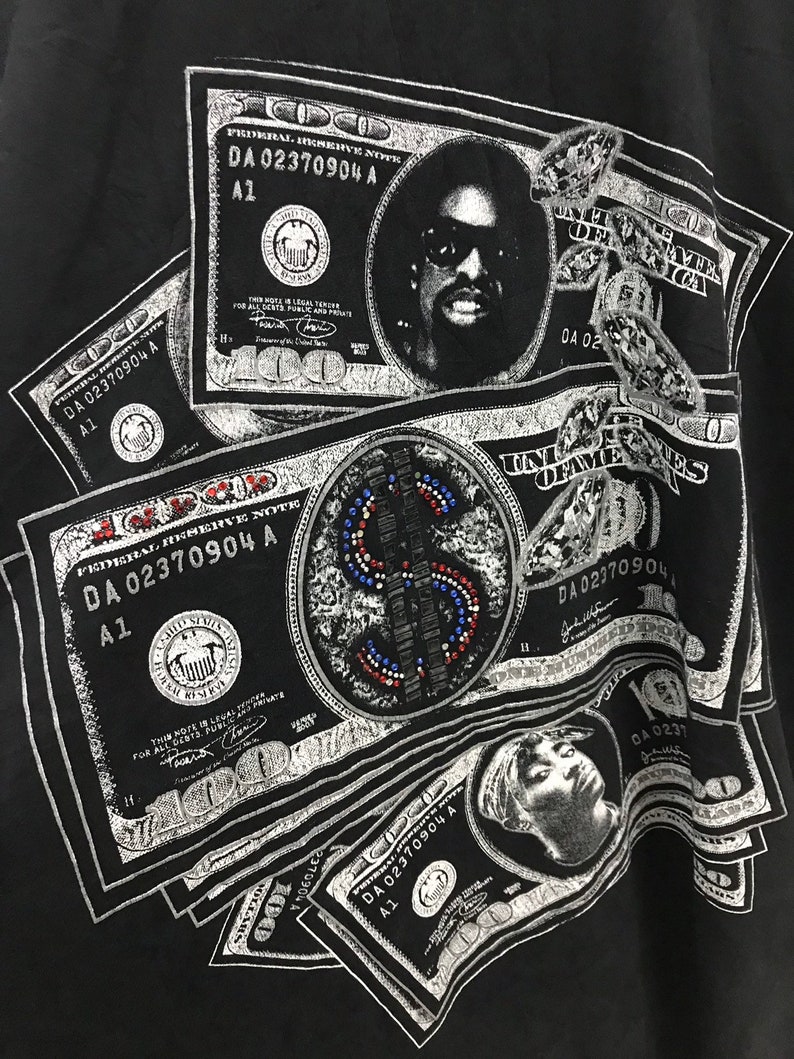 Vintage Big Size 90s Tupac Shakur Rapper Money Dollar - Etsy